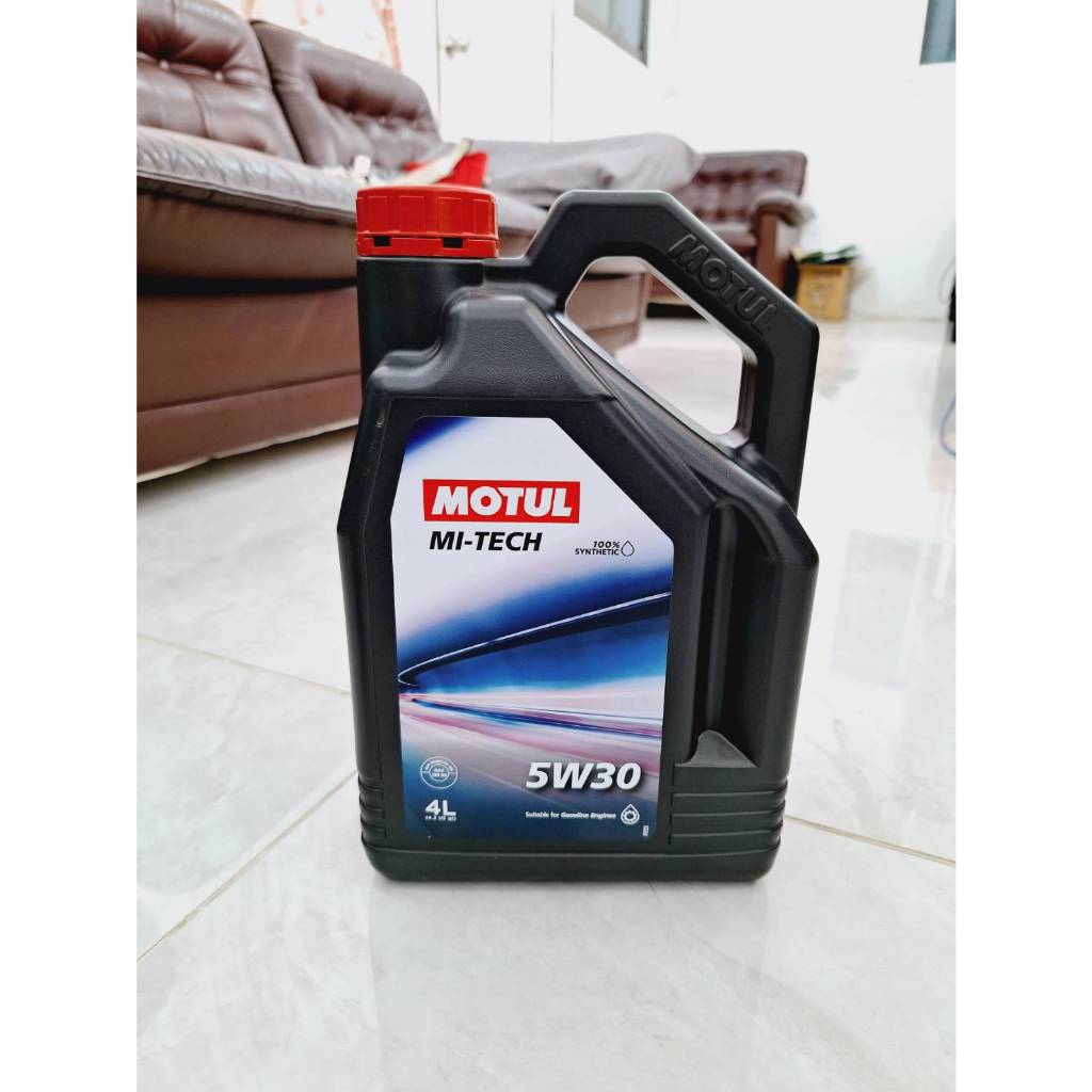 น้ำมันเครื่องสูตรสังเคราะห์แท้100% ปริมาณ 4ลิตร Motul Engine oils 5W-30 MI-TECH 100% synthetic ...