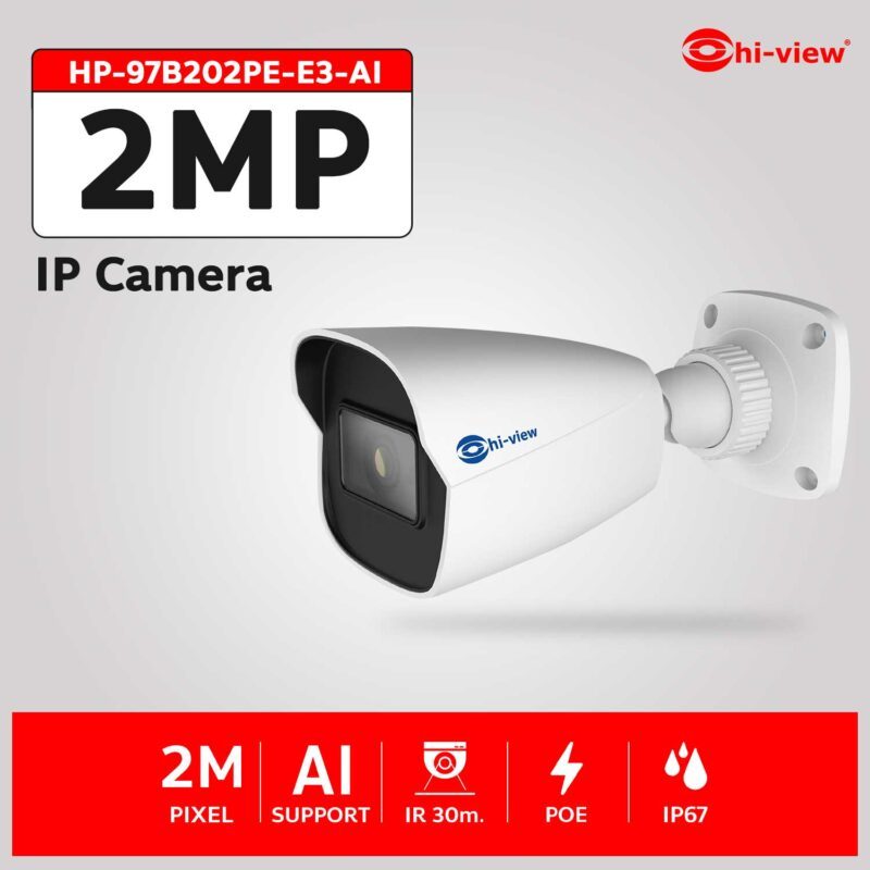 Bullet IP Camera 2MP รองรับการวิเคราะห์อัจฉริยะ AI Hi-view HP-97B202PE-E3-AI | Shopee Thailand
