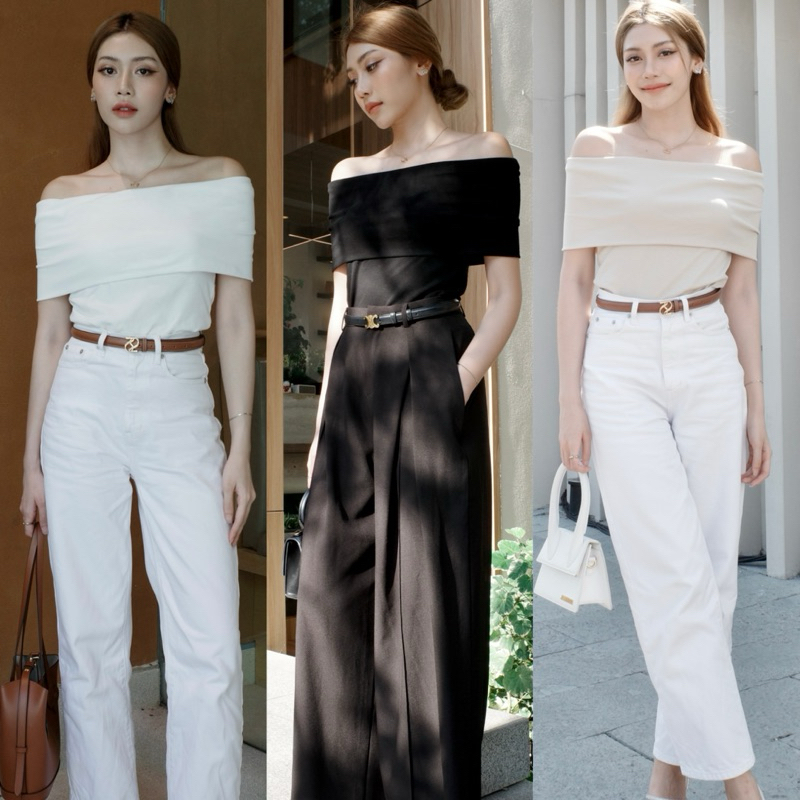 Perf Top - เสื้อปาดไหล่ผ้าดี เป็นทรง ใส่สบาย | Shopee Thailand