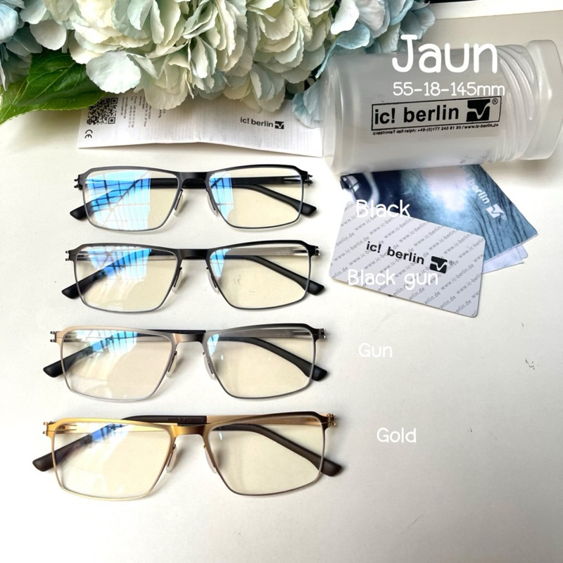 กรอบแว่น ic B*rlin MODEL : jaun SIZE：55-18-145 mm Col.black,black ...