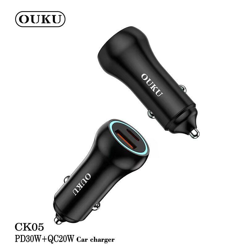 OUKU CK05 ที่ชาร์จในรถยนต์ เสียบชาร์จในช่องบุหรี่ PD30W+QC3.0 มีในลูกค้าได้เลือกถึง 3สี[ราคาต่อ1 ...