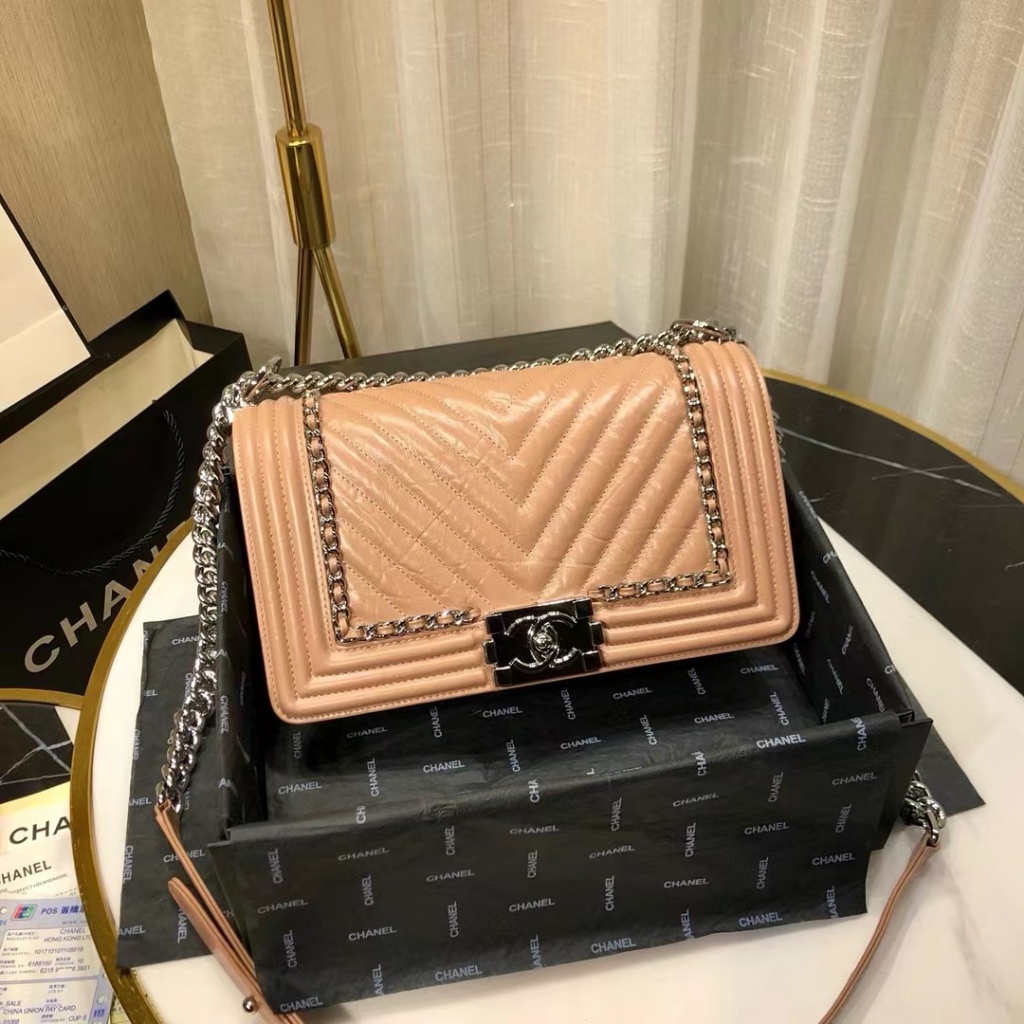 Chanel Leboy series ชาแนล กระเป๋าสายโซ่ กระเป๋าสะพาย มาพร้อมแพ็คเกจครบ ...
