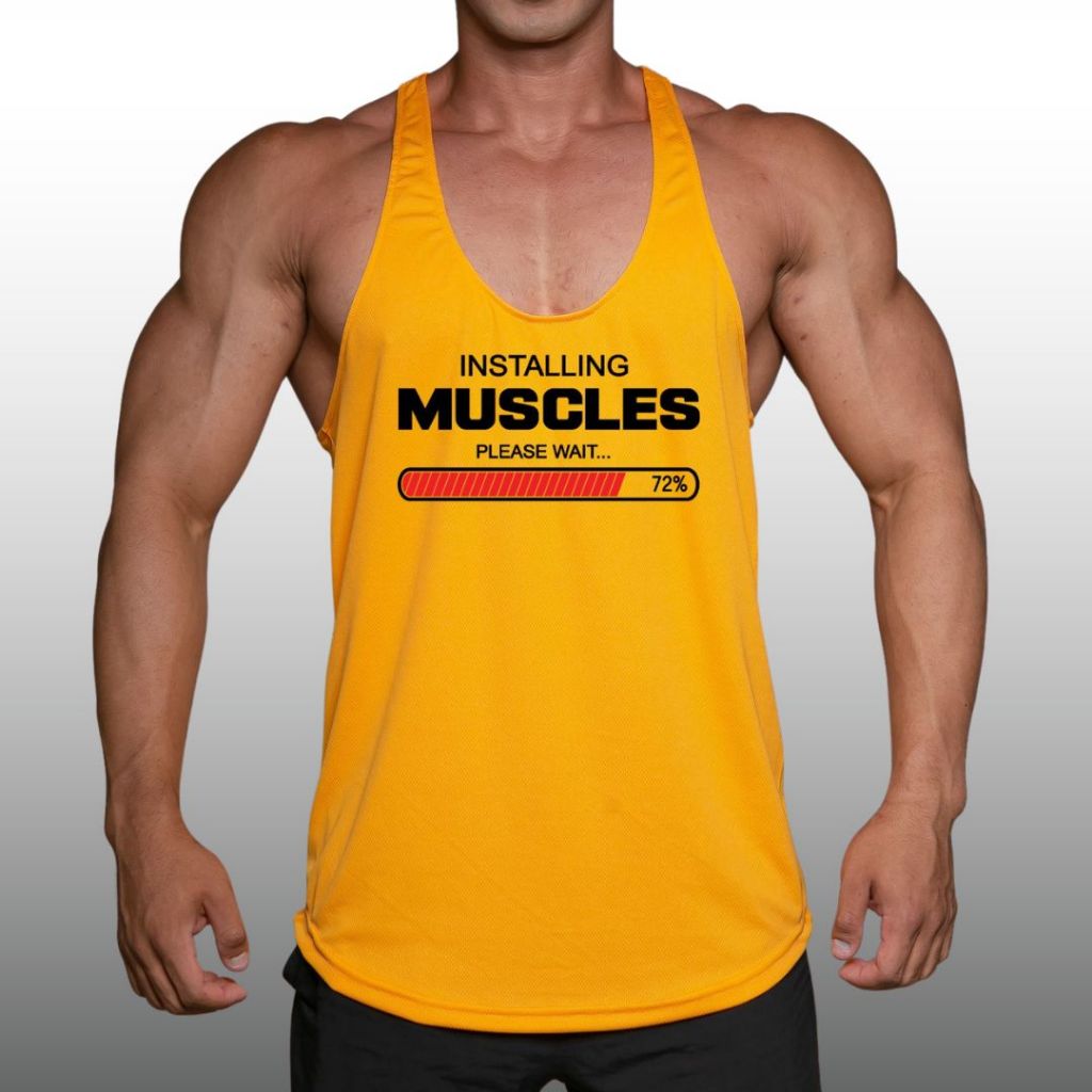 INSTALLING MUSCLES เสื้อกล้ามเพาะกายทรงคลาสสิค Bodybuilding Dry Fit Gym ...