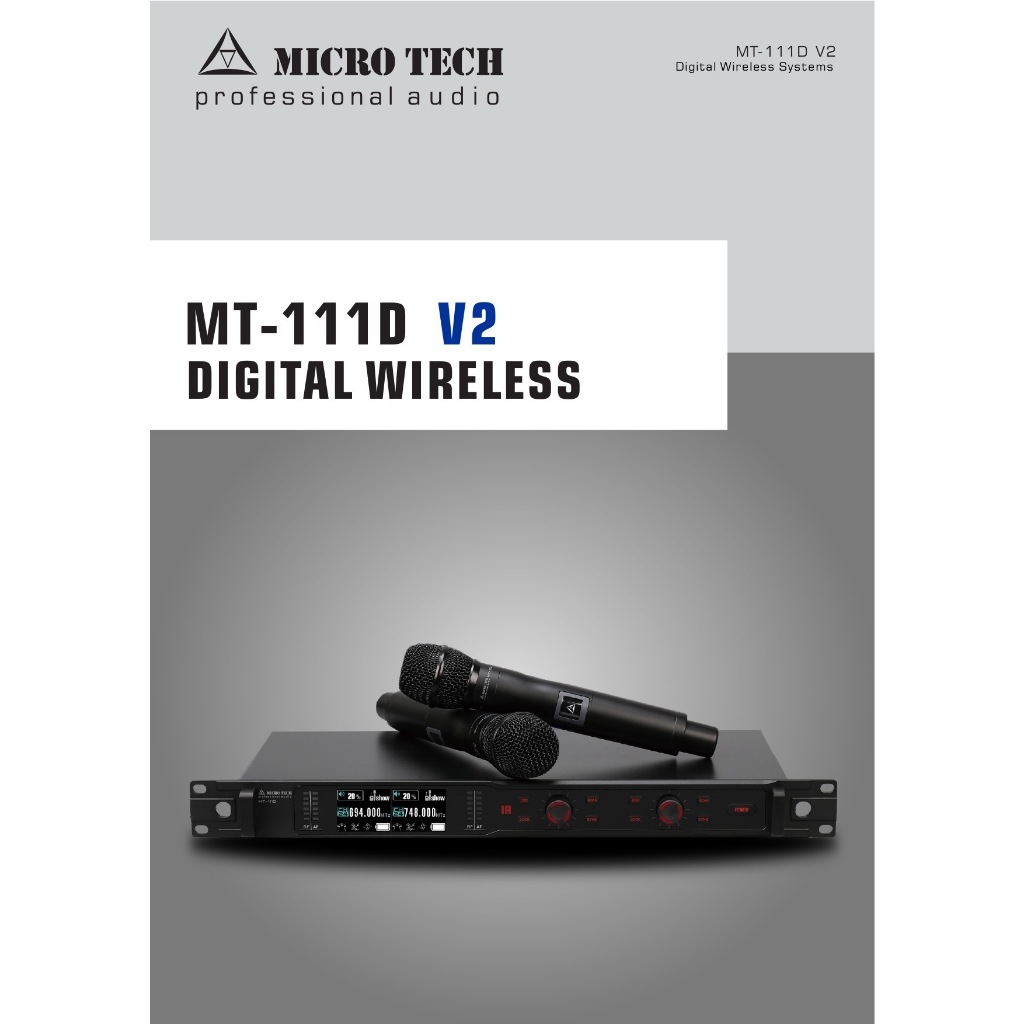 MICROTECH MT-111D V2 ไมค์ลอยคู่ ย่าน UHF 748-758 MHz และ 694-703 MHz ...