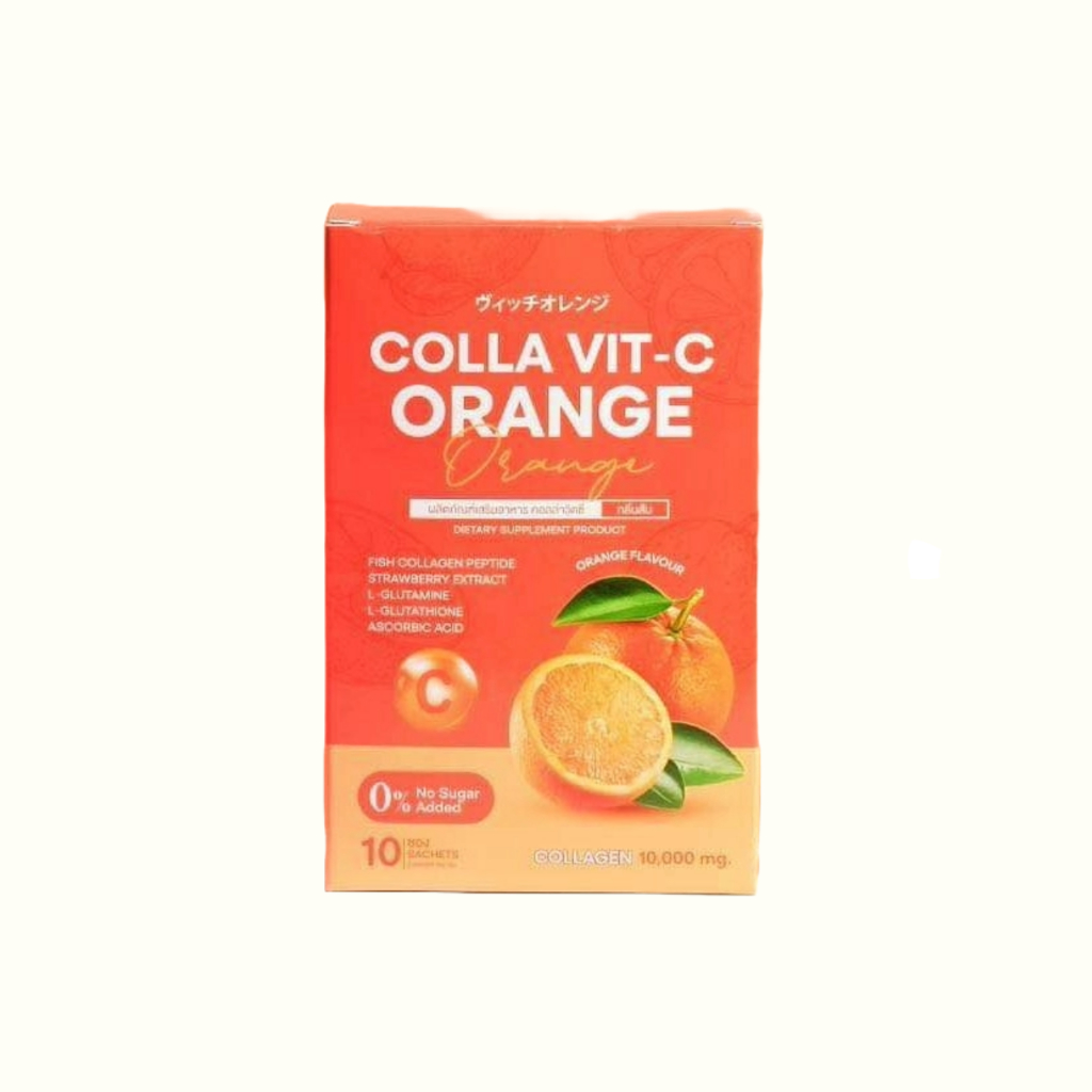 Colla vit C Orenge คอลล่า วิท ซี ส้ม แบบกล่อง 1 กล่อง 10ซอง | Shopee Thailand