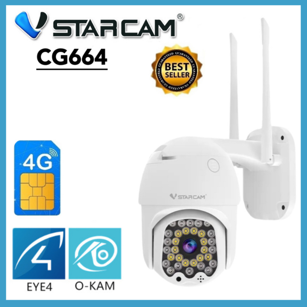 VSTARCAM CS664/CS666 WIFI/CG664/CG666 4G LTE SiM SUPER HD 1296p 3.0MegaPixel H.264+ iP Camera ...