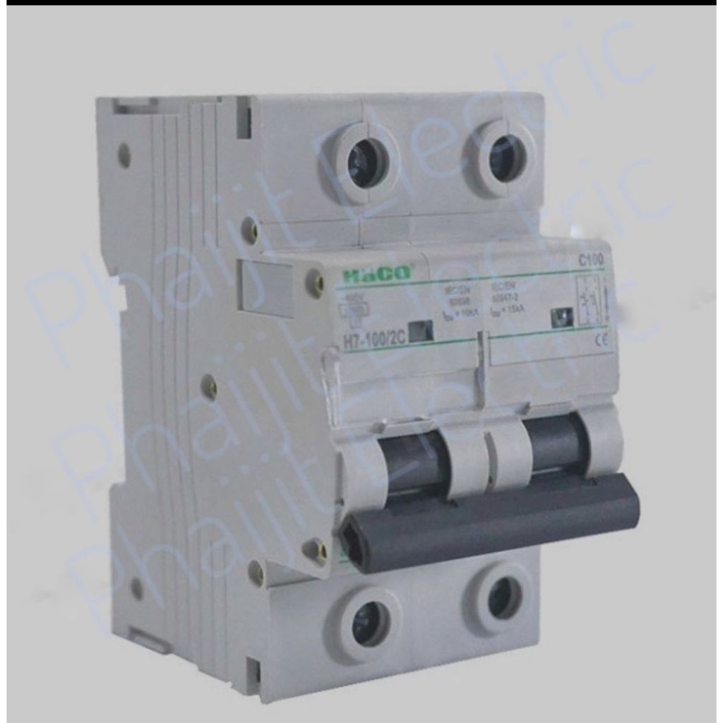 Haco H7-80/2C ลูกเซอร์กิต 2P 80A H7-100/2C(HACO)ลูกเซอร์กิตเบรกเกอร์ 2P ...