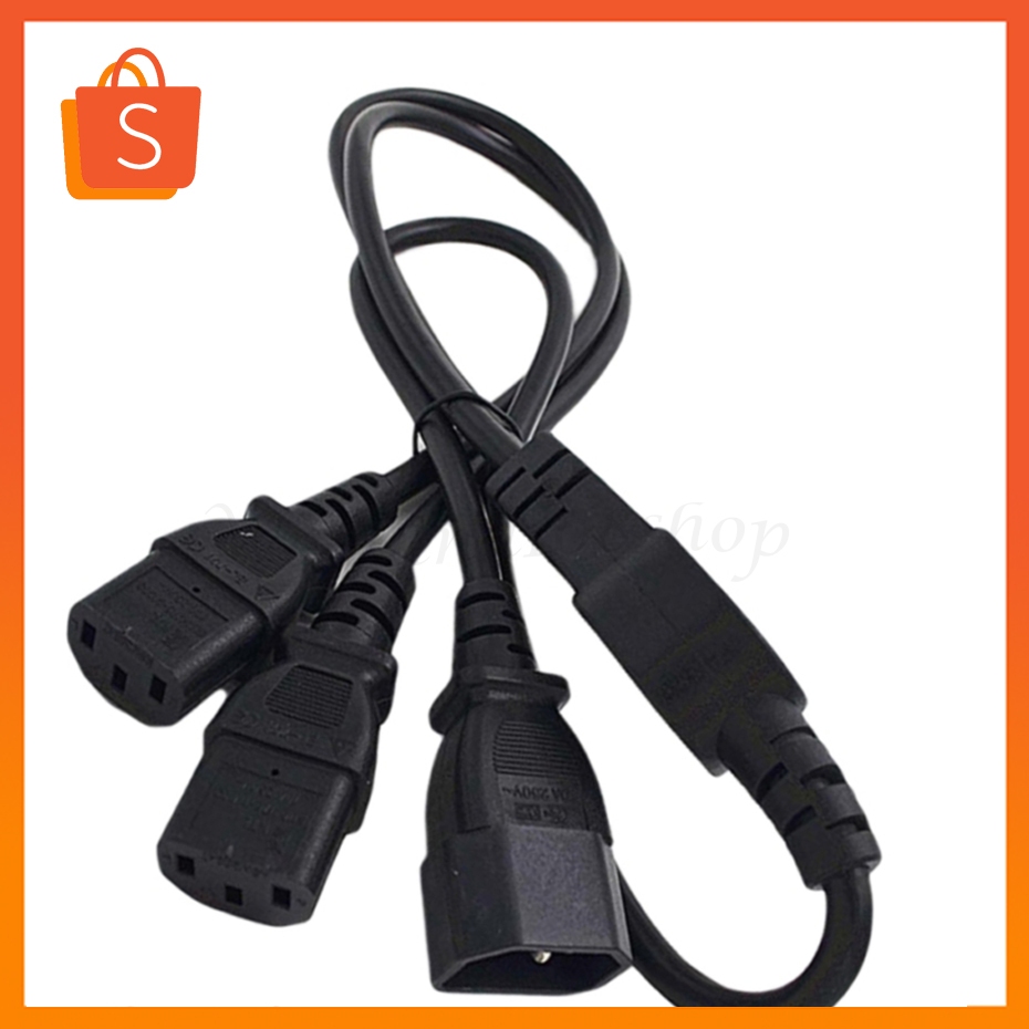 1m 110~250V 10A IEC 320 C14 to 2 C13 AC Power Extension Cord for PC PDU ...