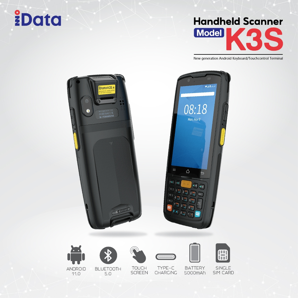 เครื่องสแกนบาร์โค้ดไร้สาย iData รุ่น K3S Handheld Scanner เครื่องเก็บข้อมูลและนับสินค้าคงคลัง ...