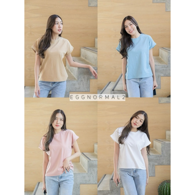 MYTOP ️ G248 เสื้อยืดคอกลม แขนเบิ้ล ผ้าคอตตอน | Shopee Thailand