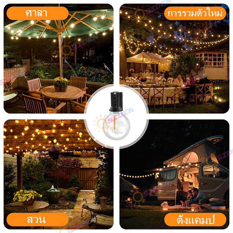 OSIDEN ไฟปิงปอง ชาร์จพลังงานแสงอาทิตย์ ไฟเส้น ชาร์จยูเอสบี 5M 10M 15M ...