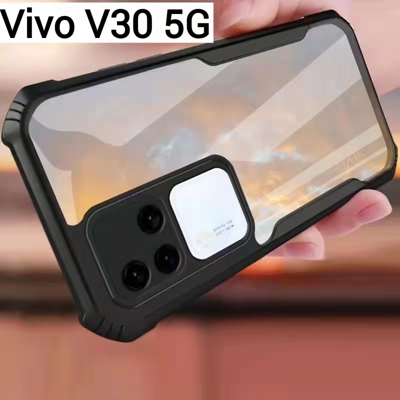 Vivo V30Pro(พร้อมส่งในไทย)เคสกันกระแทกขอบสีหลังใสVivo V30 5G/V30 Pro 5Gตรงรุ่น | Shopee Thailand