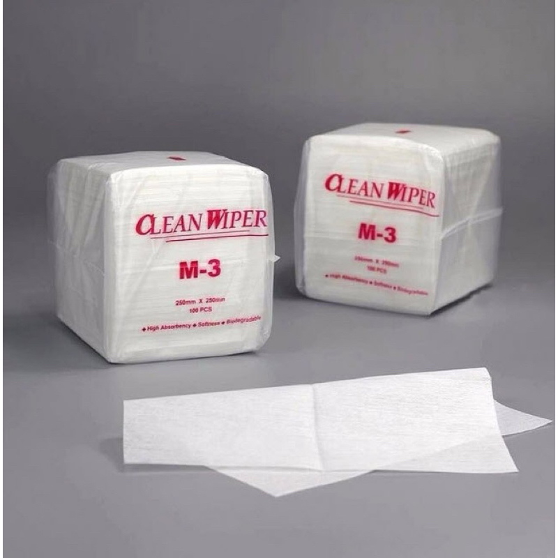 Clean wiper M3 ผ้าเช็ดทำความสะอาด ผ้าเช็ดไร้ฝุ่น ห่อละ 100 แผ่น (พร้อม ...
