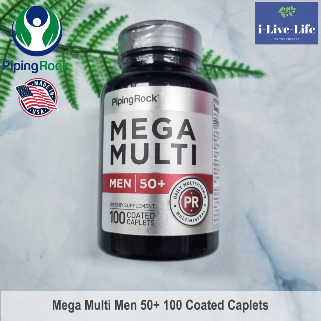 PipingRock - Mega Multi for Men 50 Plus, 100 Capsules วิตามินรวม | Shopee Thailand