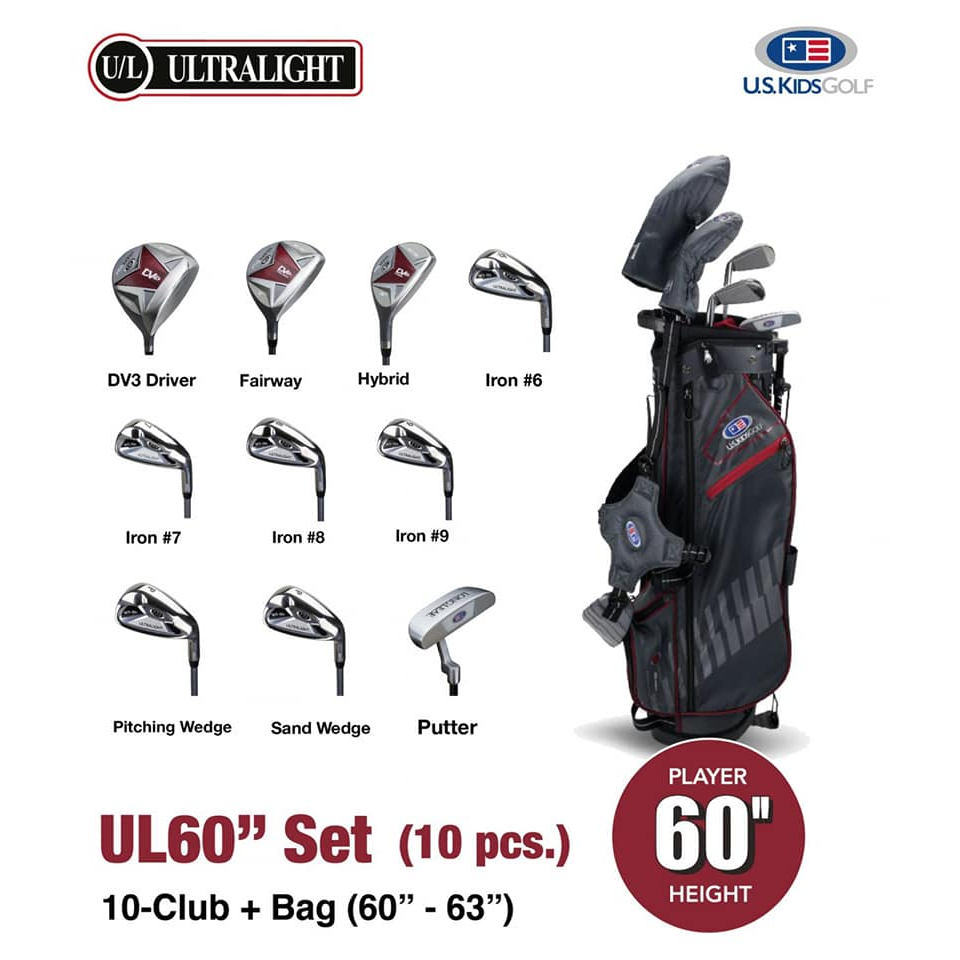 ชุดไม้กอล์ฟสำหรับเด็ก U.S. KIDS GOLF 60″ เหมาะกับควมสูง 152-160cm ...