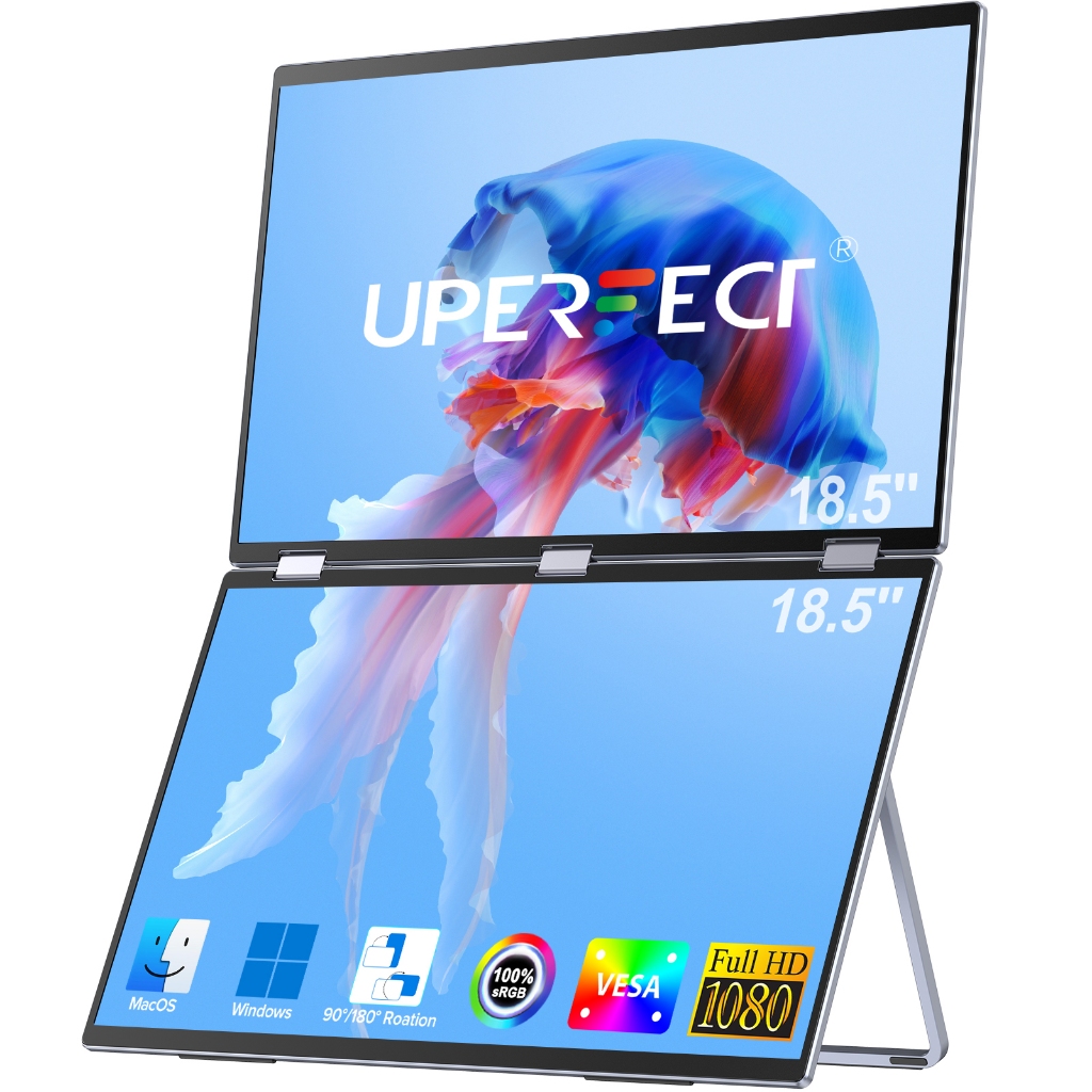 UPERFECT Delta Max18.5- 18.5- Folding Monitor Dual Portable Display ...