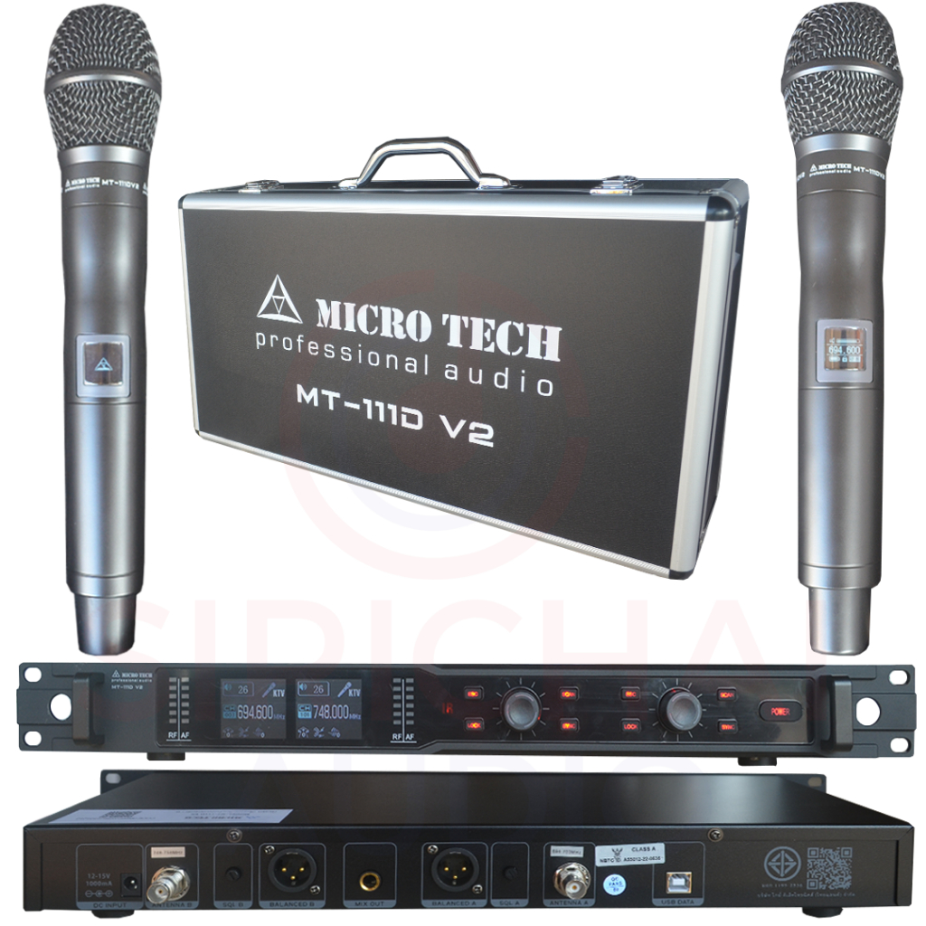ไมค์ลอยคู่ MICROTECH MT111D V2 ย่านUHF 748-758 MHz และ 694-703 MHz ซอร์ฟแวร์ปรับตั้งค่า | Shopee ...