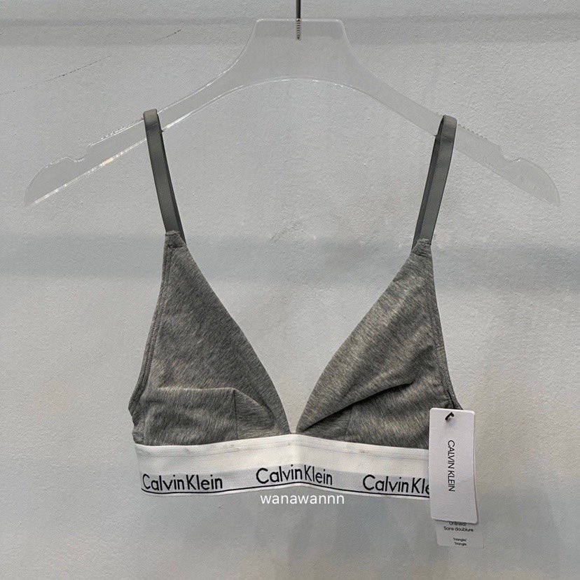 [พร้อมส่ง ] (QF1061) Modern Cotton Unlined Triangle Bralette Gray ...