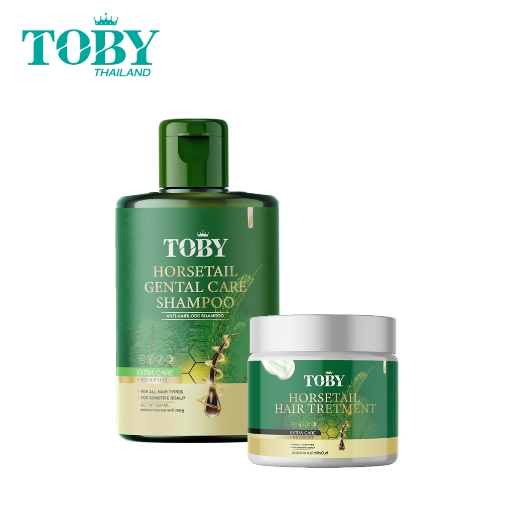 (ร้านค้าบริษัท)โปรส่งฟรี TOBY SHAMPOO & TRETMENT คุมมัน ลดรังแค ชะลอ ...