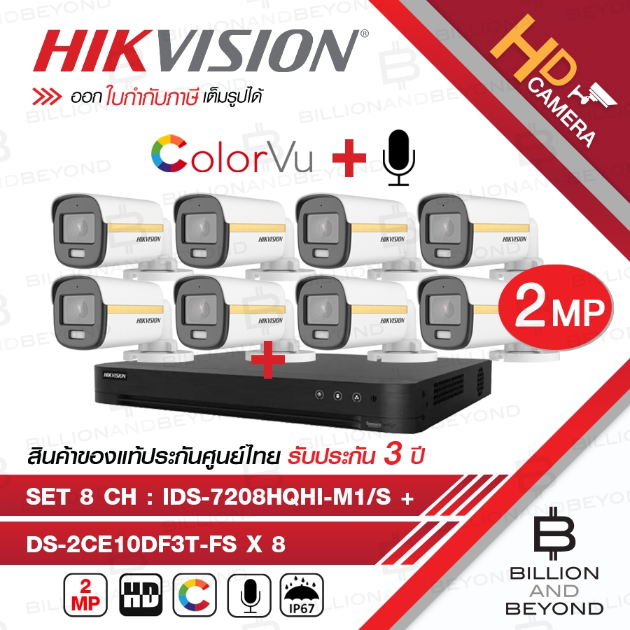 HIKVISION SET COLORVU 2MP 8CH iDS-7208HQHI-M1/S + DS-2CE10DF3T-FS (2.8 ...