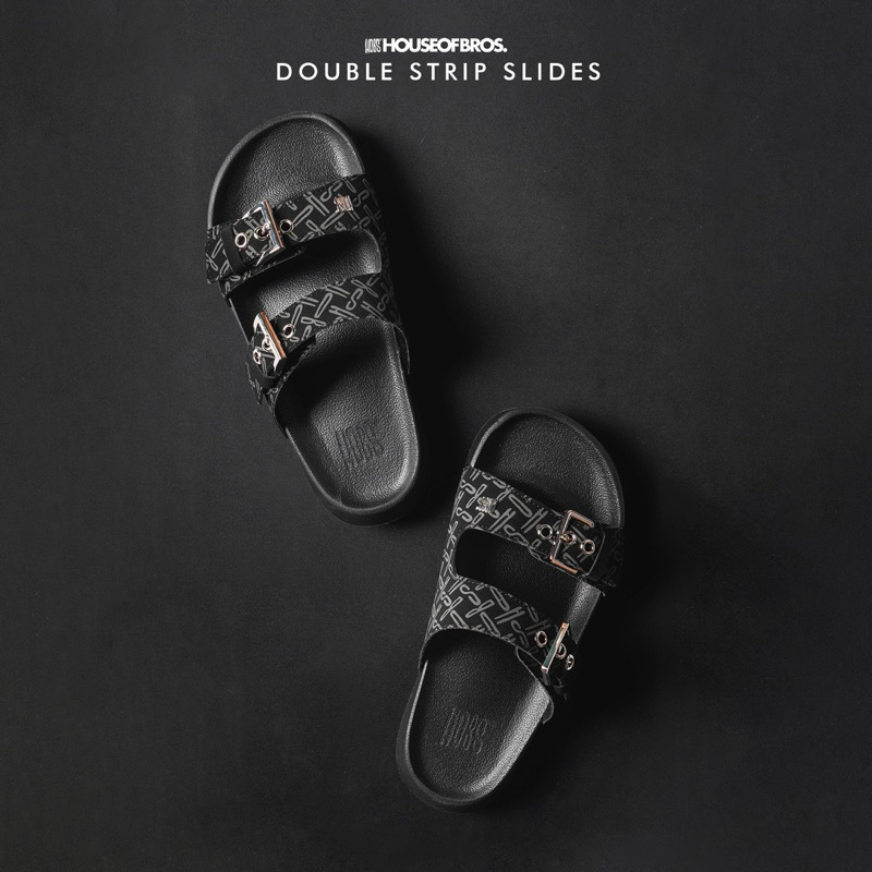 Hobs® รองเท้าแตะ Monogram series | Double strip Slides | Cross Slides ...