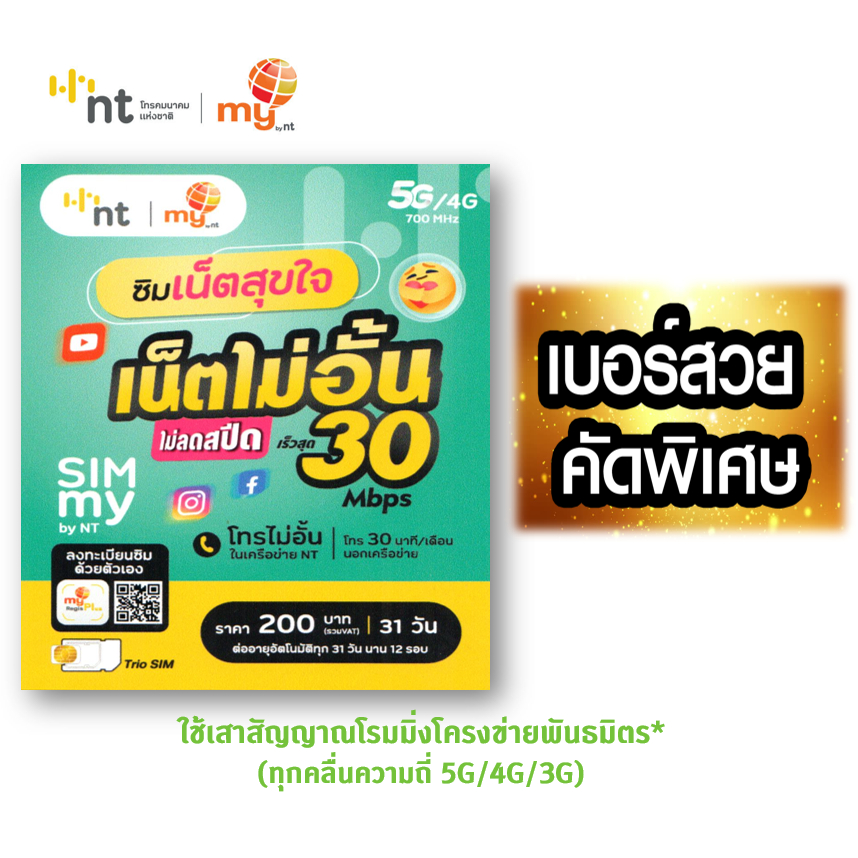 [ Set 2 ] ซิมเทพ my สุขใจ ซิมเทพ Mini 30Mbps ไม่อั้น ฟรีเดือนแรก โทรฟรีทุกค่าย* ต่อโปร 200 บาท ...