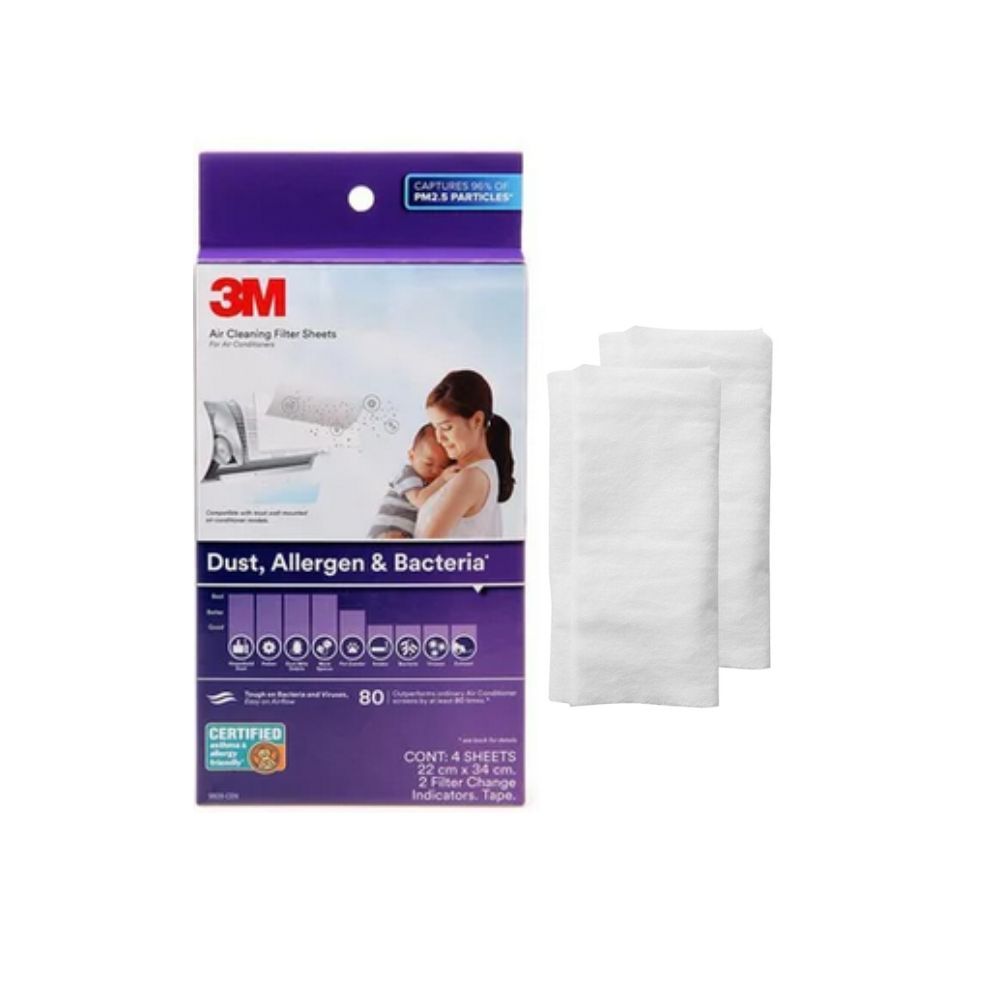 3M 9809 แผ่นดักจับสิ่งแปลกปลอมในอากาศ เอซี ฟิลเตอร์ รุ่นดักจับแบคทีเรีย สีขาว ชนิดม้วนและชนิด ...