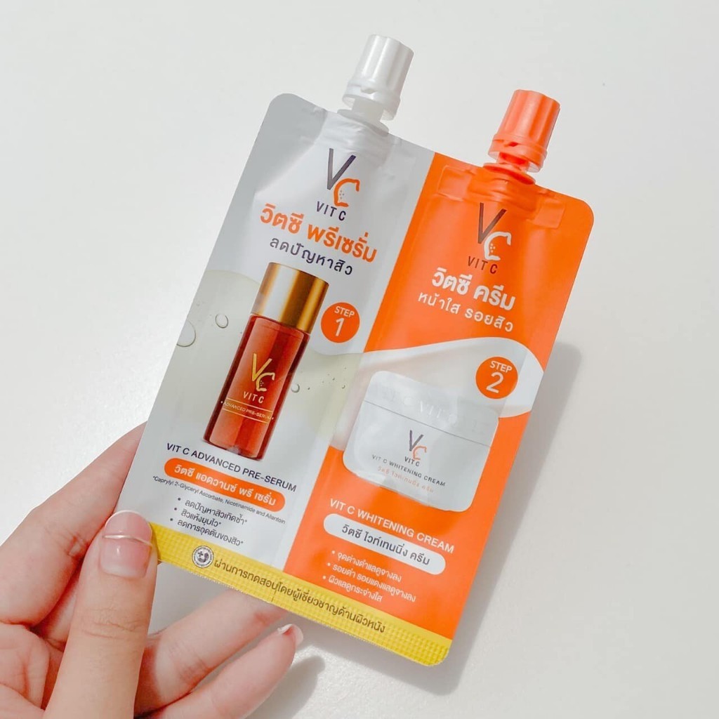 แบบกล่อง และแบบซอง ดับเบิ้ลวิตซี 2 STEP วิตซีน้องฉัตร VC Vit C Bio Face ...