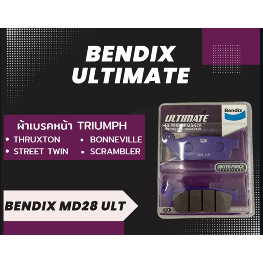 ผ้าเบรคหน้า Forza 350 Bendix MD28 Ultimate | Shopee Thailand