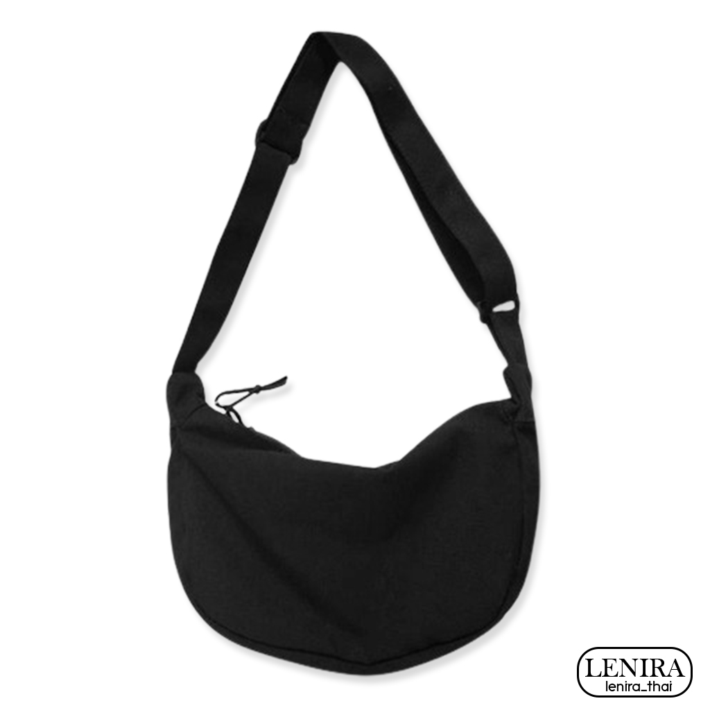 Lenira(B1746) กระเป๋าผ้าสะพายข้างมีซิปผ้าแคนวาส | Shopee Thailand