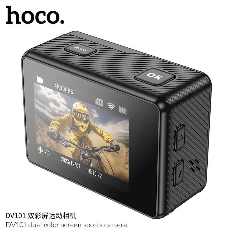 HOCO DV101 กล้องแอคชั่น หน้าจอคู่ กล้องกันน้ำลึก 30M เลนส์ไวด์ 150 องศา ...