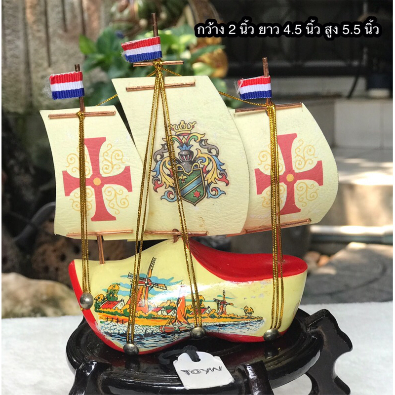 มือสอง Vintage Holland Dutch Wooden Clog Shoe Sail Boat เรือใบ รองเท้า ...