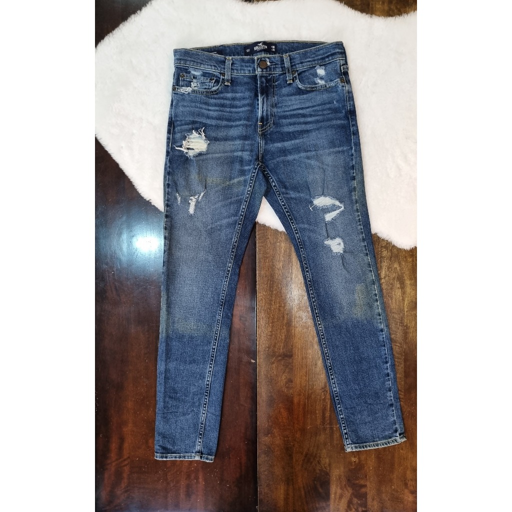 (SALE) i.am.wai กางเกงยีนส์ผู้ชาย Hollister สีน้ำเงินเข้ม Super skinny ...