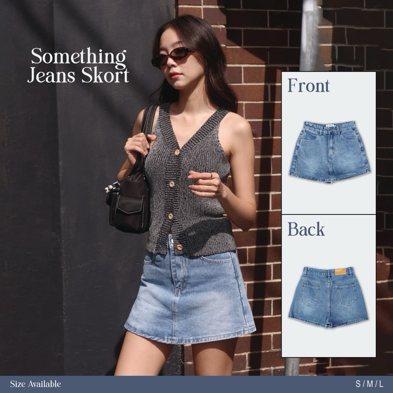 Something jeans skort | Shopee Thailand