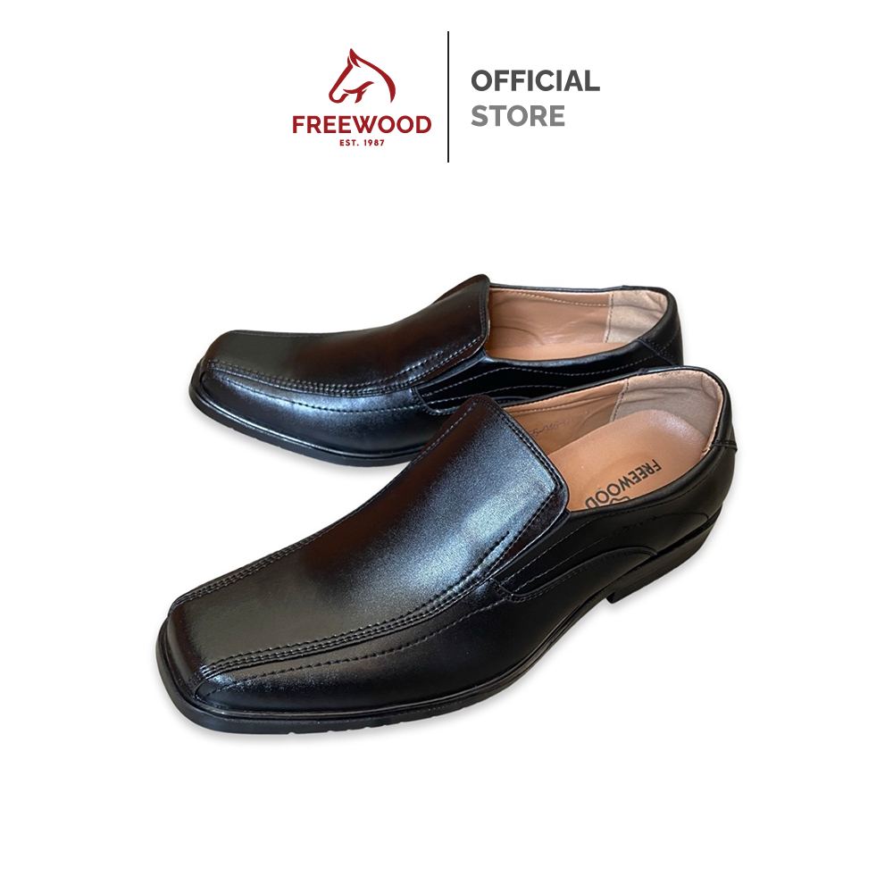 FREEWOOD BUSINESS SHOES รองเท้าคัทชูผู้ชาย หนังแท้ รุ่น 55-946 สีดำ ...