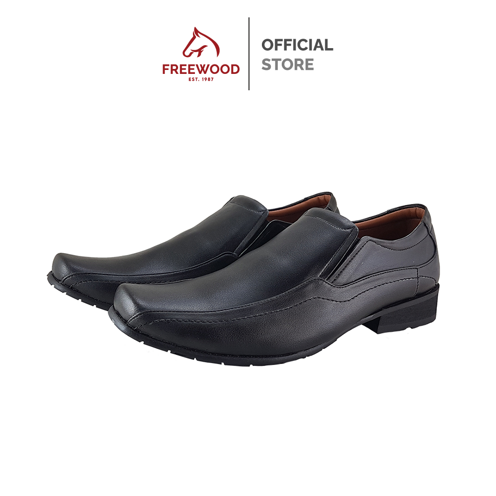 FREEWOOD BUSINESS SHOES รองเท้าคัทชูผู้ชาย หนังแท้ รุ่น 58-384 สีดำ ...
