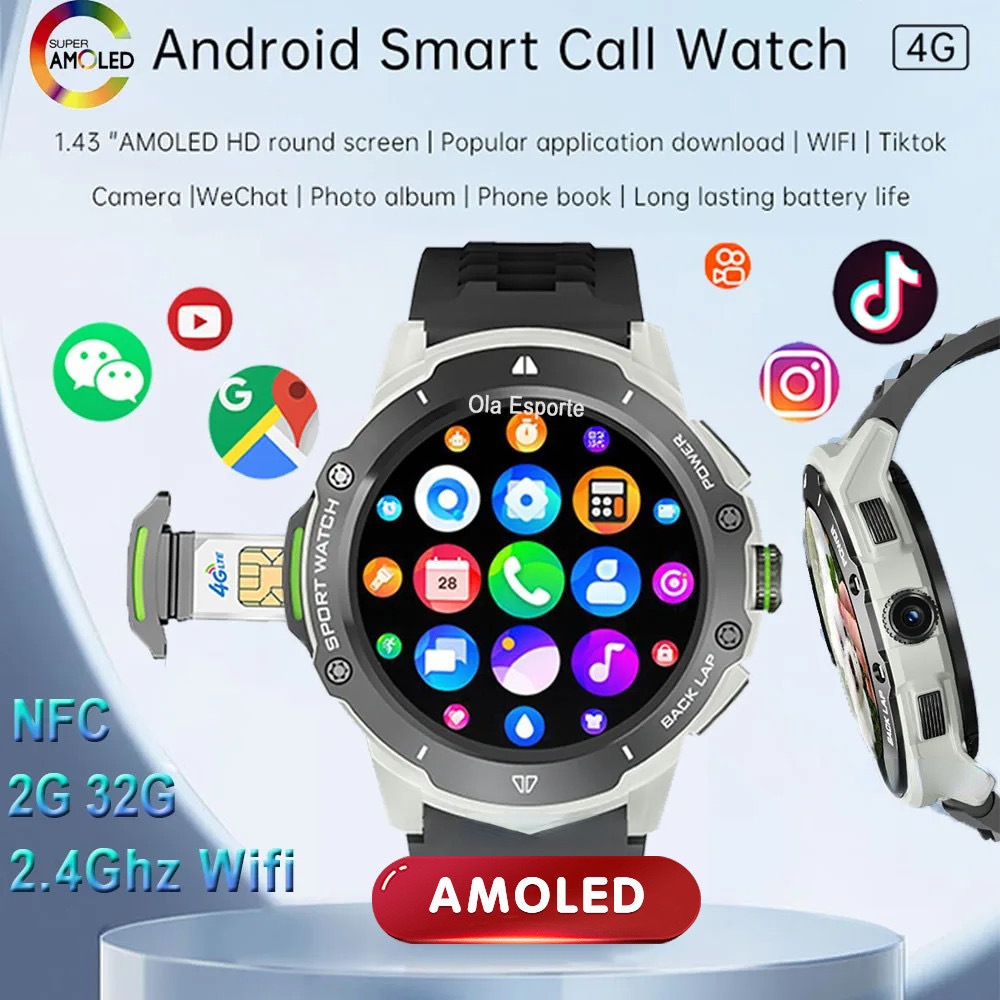 2024 NEW G15PRO 4G/5G SIM Card Wifi Smartwatch Men Women 32G Memory NFC ...
