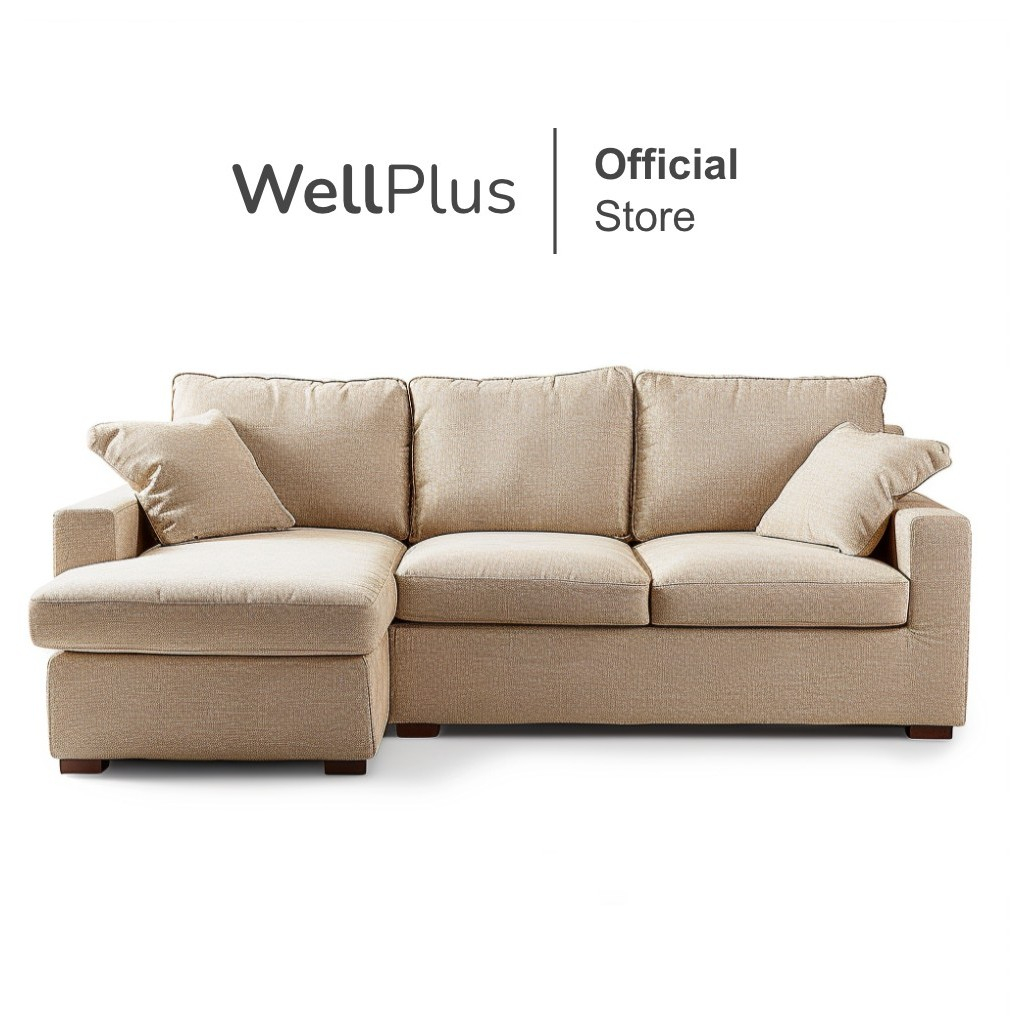 Wellplus โซฟาผ้า L-Shape สามารถเช็ดทำความสะอาดได้ง่าย แข็งแรง ทนทาน เหมาะสำหรับครอบครัว ดีไซน์ ...