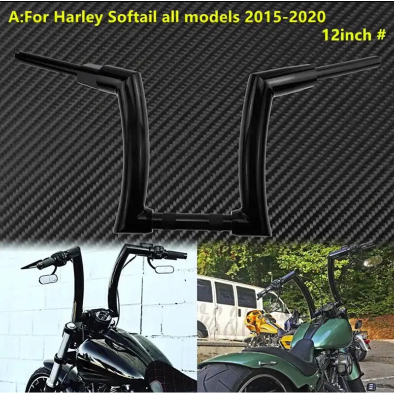 แฮนอ้วน 12" 14" 16" Bar Handlebars For Harley Touring Road King FLHR ...