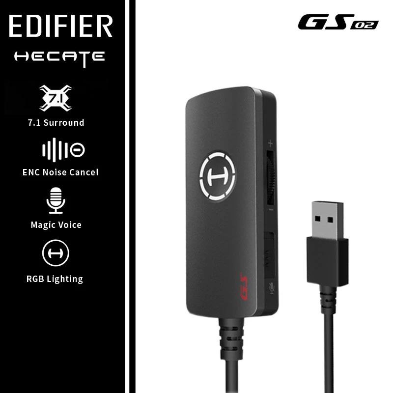 EDIFIER HECATE GS02 การ์ดเสียง USB 7.1 รอบทิศทางเสมือนจริง พร้อมไฟ RGB ...