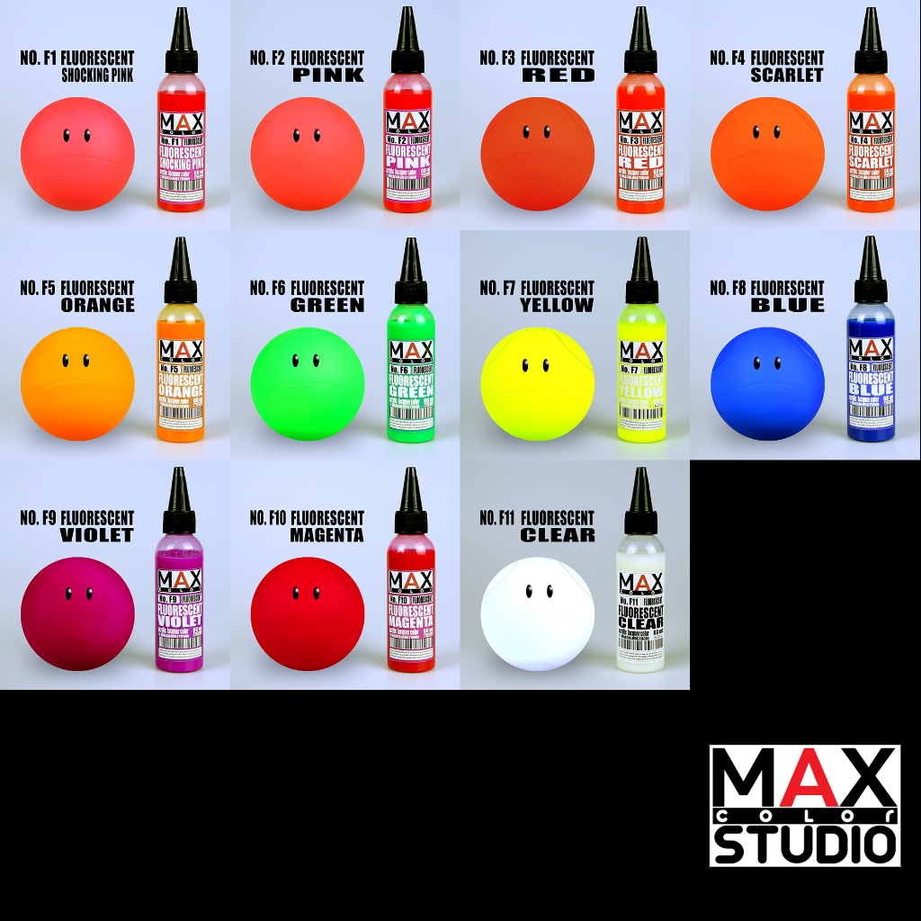MAX COLOR FLUORESENT SERIES สีพ่นโมเดล กันดั้ม รถถัง อาร์ททอย พลาสติก ...