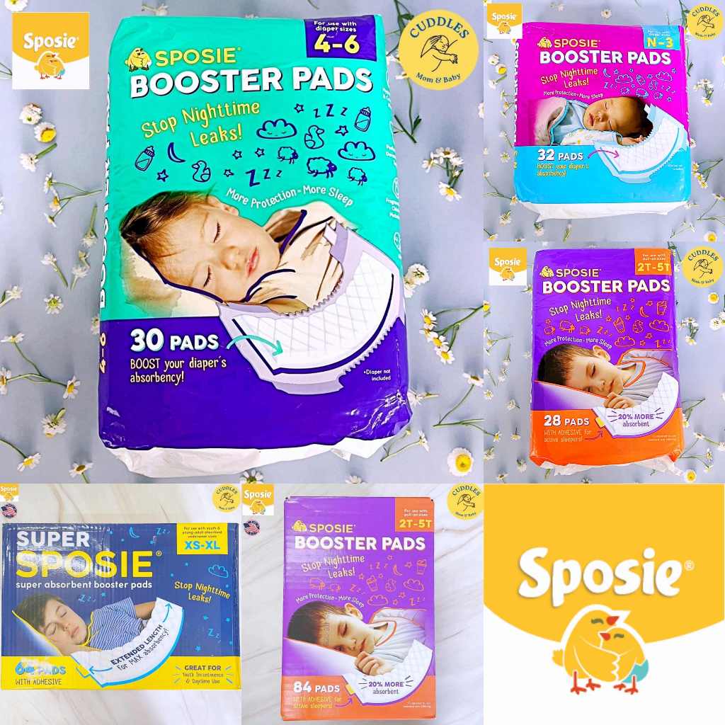 (Sposie) Diaper Booster Pads with Adhesive แผ่นเสริมซึมซับ กลางวันและ ...