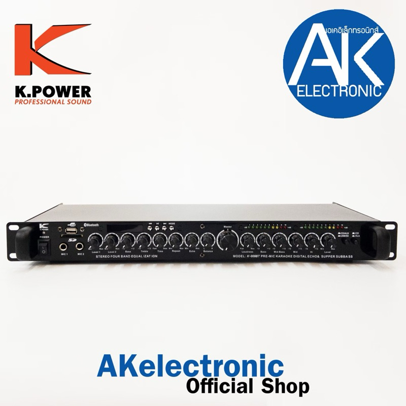 ปรีแอมป์ ปรีแอมป์คาราโอเกะ K POWER บลูทูธ USB SUBOUT แต่งเสียงเพลง/ไมค์ ...