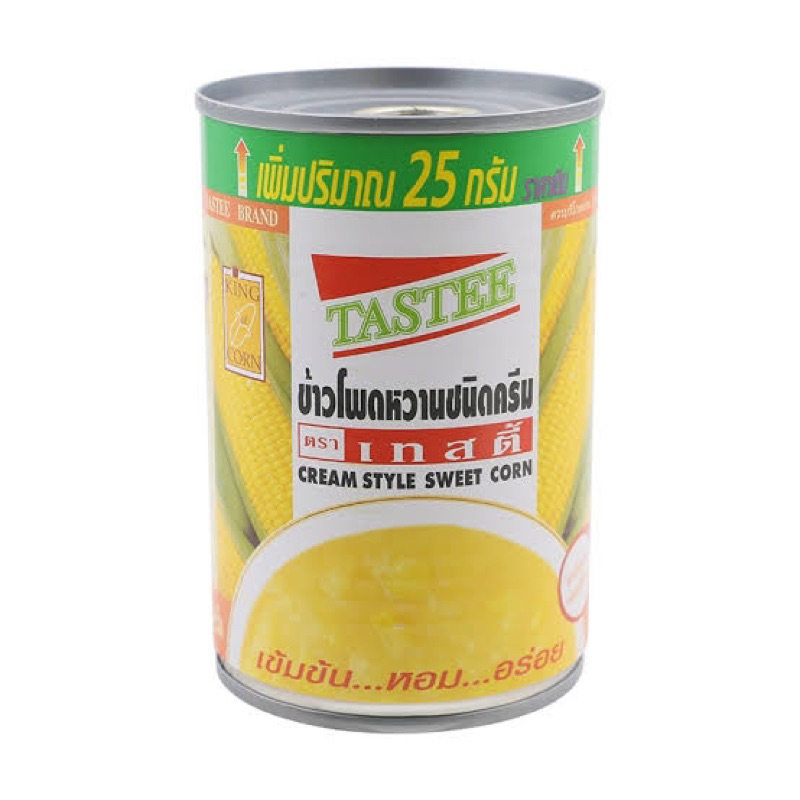 Tastee cream style sweet corn 425 g. fl ข้าวโพดหวานชนิดครีมในกระป๋อง ...