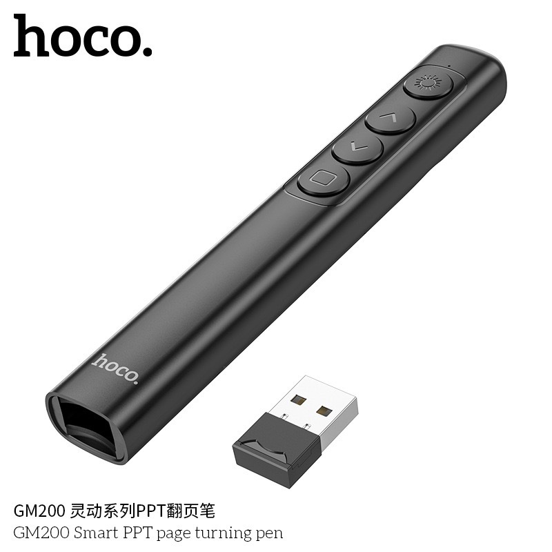 HOCO GM200 เลเซอร์พอยเตอร์ ควบคุมสไลด์ เปลี่ยนหน้า เพิ่ม-ลดเสียง hyperlink สำหรับนำเสนอ PPT พรี ...