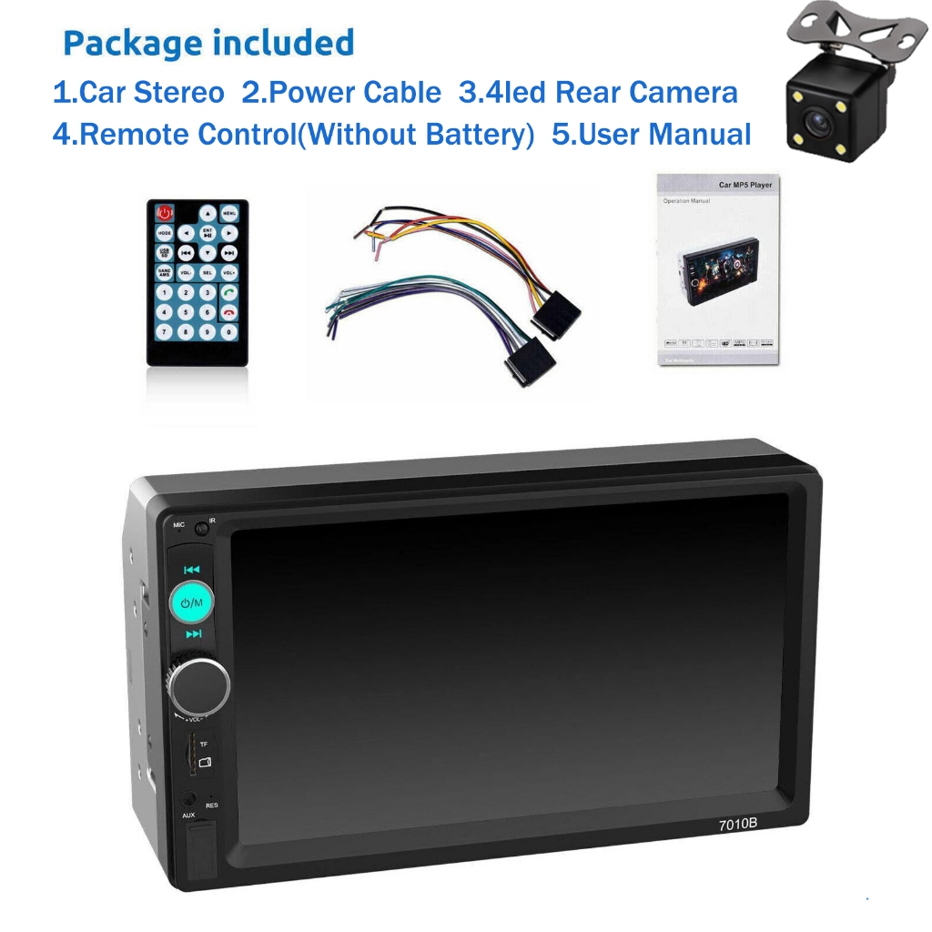 【จัดส่งฟรี】2 Din 7010Bรถวิทยุ 7 นิ้วเครื่องเสียงรถยนต์สเตอริโอ 2Din ...