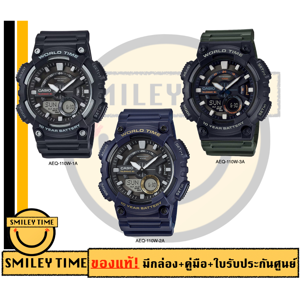 casio ของแท้ประกันศูนย์ นาฬิกาคาสิโอ ผู้ชาย AEQ-110 รุ่น AEQ-110W ...