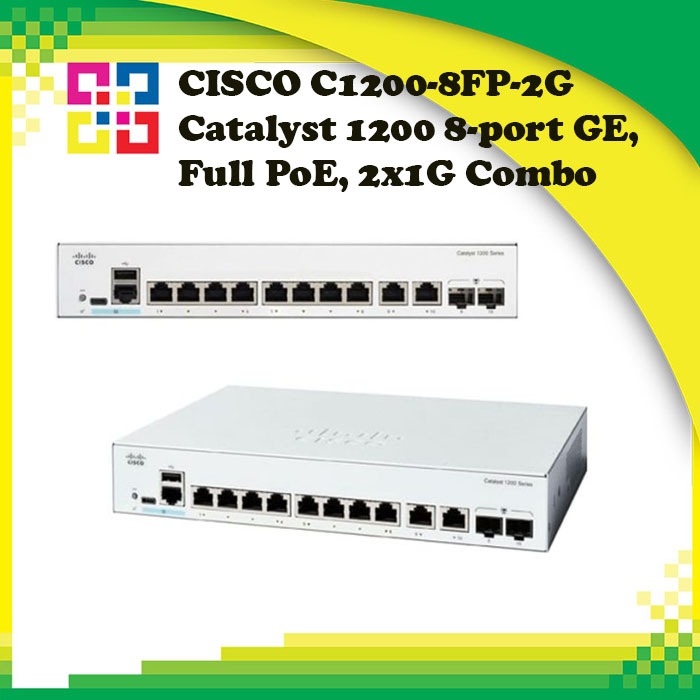 CISCO C1200-8FP-2G Catalyst 1200 8-port GE, Full PoE, 2x1G Combo ...