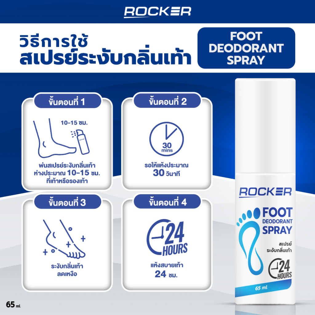ROCKER DEODORANT SPRAY สเปรย์ระงับกลิ่นรองเท้า ระงับกลิ่นเท้า 24ชม ...