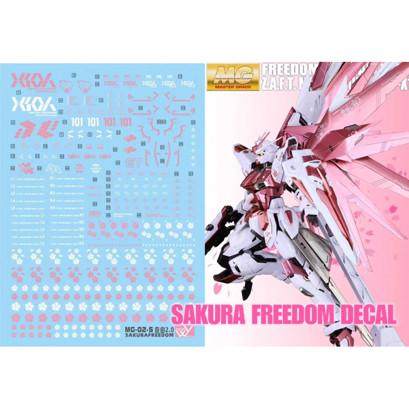 ดีคอลน้ำ DECAL [WXY] MG 1/100 Sakura Freedom 2.0 | Shopee Thailand